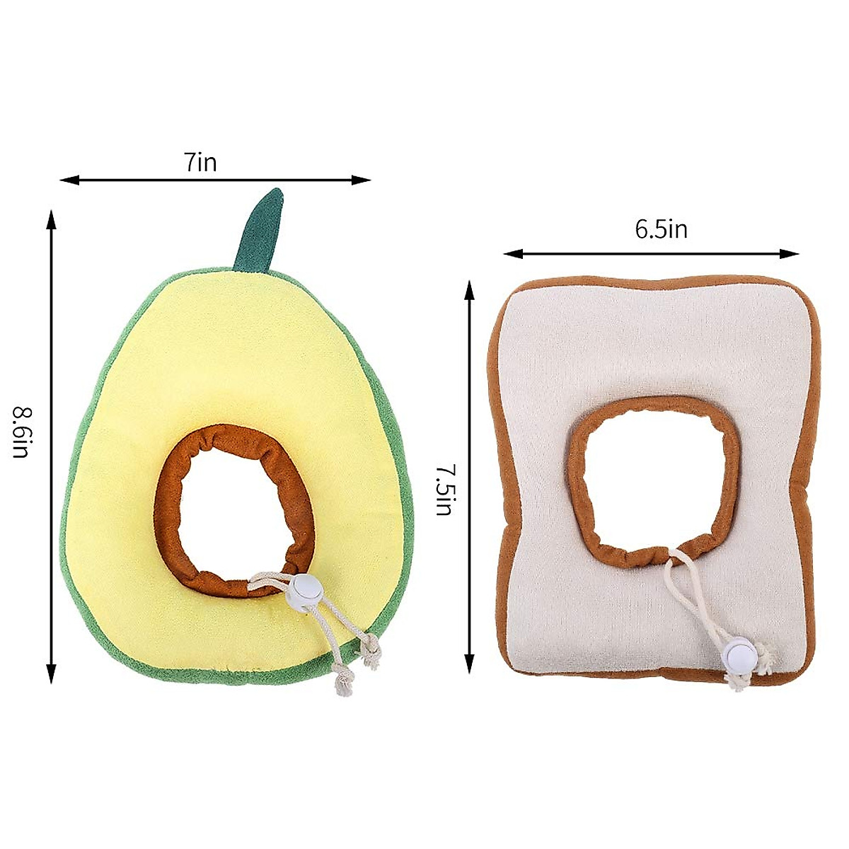 Moguer 2Pcs Adjustable Cat Recovery Collar, Cute Neck Cone After Surgery, Dog Cones Wound Healing Protective Cone Elizabethan Collars Soft Edge for Kitten