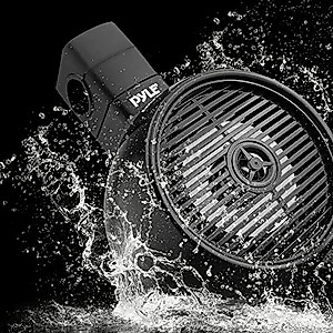 Pyle 6.5” 2-Way Marine Wakeboard Tower Speakers w/LED Lights, Full Range Waterproof Outdoor Speakers for Off-Road ATV, UTV, Jeep or Boat (Black)