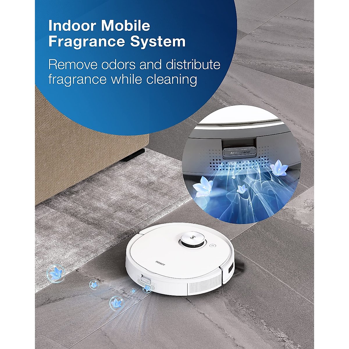 ECOVACS DEEBOT T9+ Robot Vacuum and Mop Combo with Auto-Empty Station, Precision Laser Mapping, 3D Maps, Oscillating Mopping, 3000Pa Suction, Hands-Free Cleaning for Up to 60 days, Air Freshener,White