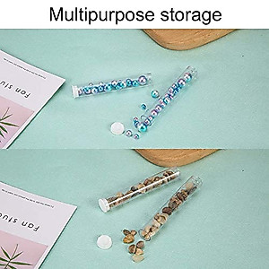 SKMZ Plastic Clear PVC Tube Transparent Storage 0.5ML 1ML Empty Cartridges Tube Packaging with Caps 13x82mm - Bead Craft Supply Storage (100PACK)