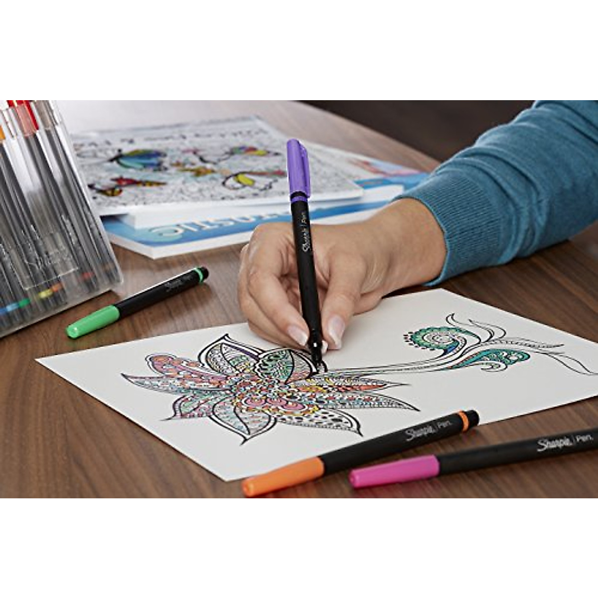 SHARPIE Art Pens, Fine Point, Assorted Colors, Hard Case, 16 Count (1983966)