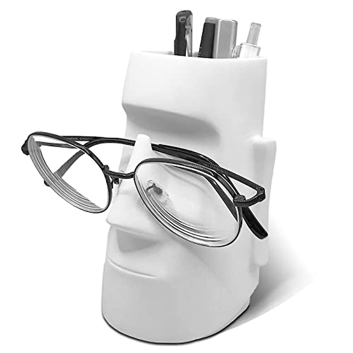 Fuxless Pen Holder for Desk, Pencil Holder with Glasses Holder, Makeup Brush Holder, Simple Modern Style for Desk Decor Thanksgiving Christmas Office Gift