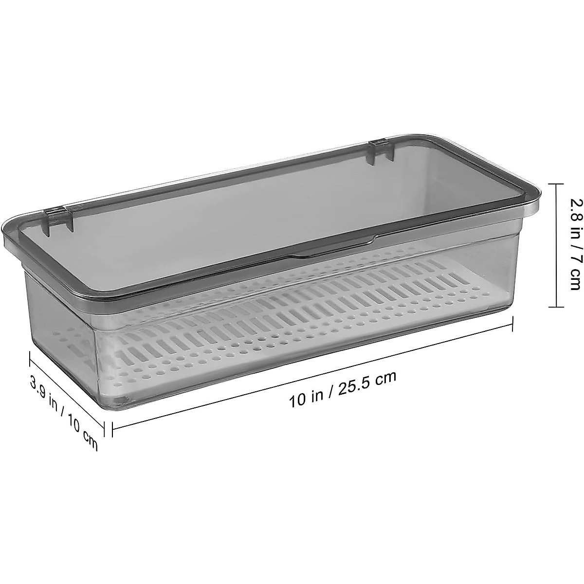 benbigbee Flatware Tray with Lid,Flatware Plastic Tray with Lid Kitchen Cutlery and Utensil Drawer Organizer Silverware Countertop Storage Container (White)