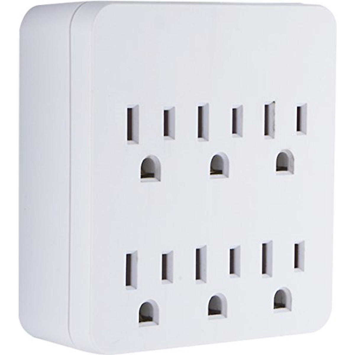 GE Pro 6-Outlet Extender Surge Protector, Wall Tap Adapter, Charging Station, Automatic Shutdown, 3-Prong, 1020 Joules, UL Listed, White, 36727