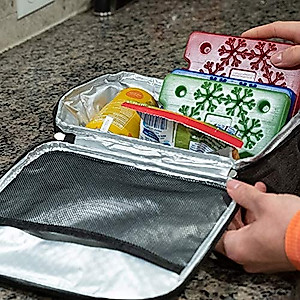 Ice Packs for Lunch bags and Coolers | Bento Lunch box, Cooler Bag for Work, School, Picnic or Camping | Reusable Small Freezer Ice Pack for Cooler or Ice Pack for Lunch Box Kid Friendly (4-Pack)