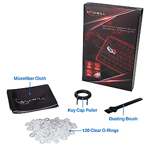 Rosewill Mechanical Keyboard Rubber O-Rings, Switch Sound Dampener Compatible w/Cherry MX and Kailh Switches, 120 pcs - RO-100T (Renewed)