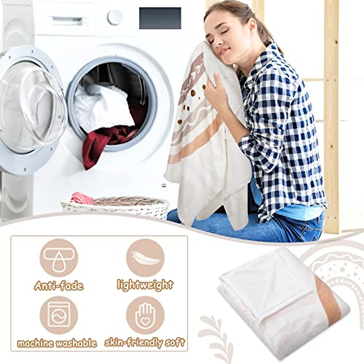 Teacher Blanket Birthday Gift Teachers Appreciation Blanket 60''x50'' Thank You Graduation Present Idea Flannel Soft Throw Blanket for Women School Retirement Birthday Teacher's Day (Rainbow)