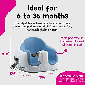 Bumbo 3-in-1 Baby Multi Seat Booster with Feeding Tray, 6-36 Months, Powder Blue