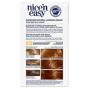 Clairol Nice'n Easy Permanent Hair Dye, 8R Medium Reddish Blonde Hair Color, Pack of 1