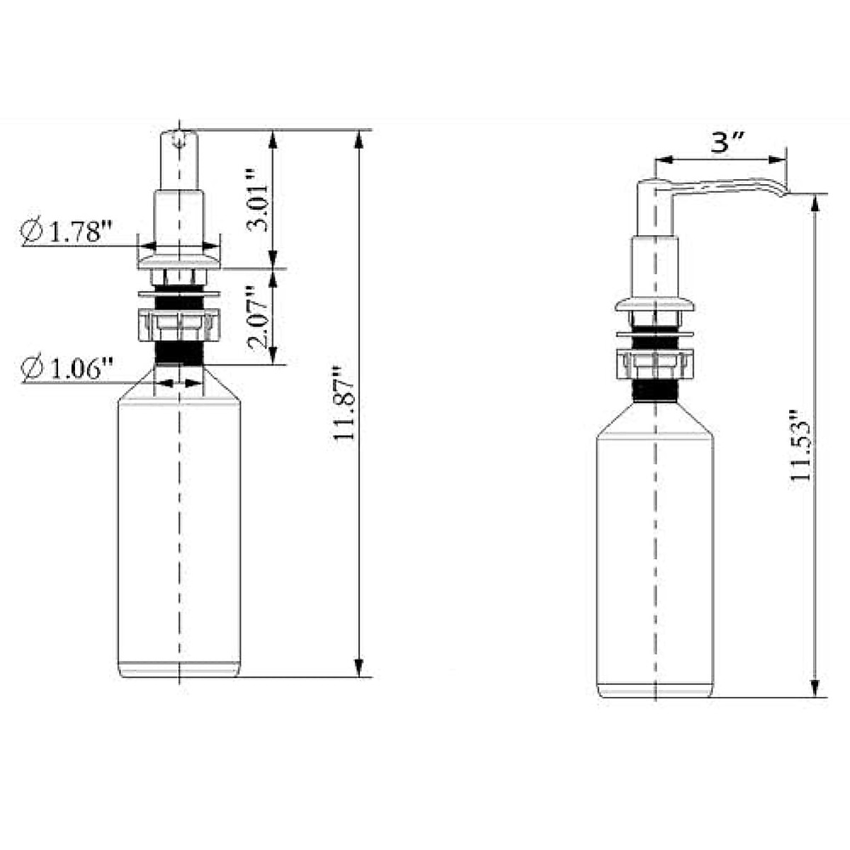 Nantucket Sinks' NSSD-BN Brushed Nickel Soap Dispenser