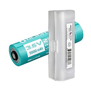 OLIGHT 5000mAH Customized Rechargeable Battery (217C50) Seeker 2/3, Seeker 2/3/4 Pro, Warrior X Pro, Freyr, and Odin Flashlights, with Battery Organizer