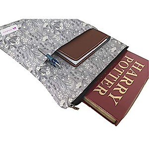 Grey Lily of The Valley Book Sleeve - Book Cover for Hardcover and Paperback - Book Lover Gift - Notebooks and Pens Not Included