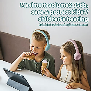 KO-STAR Kids Headphones, Noise Cancelling Headphones,Wireless Bluetooth Headpones for Autism, Toddler, Children, Bluetooth 5.3 Kids Headphones with Mic for School/ipad/Kindle/Tablet-BT688 Pink (85dB)