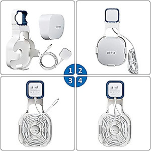 STANSTAR Wall Mount for Eero 6 Dual-Band Mesh Wi-Fi 6 Router, Sturdy Outlet Brackets Holder, Space Saving, Cord Management for Eero 6 Router Without Messy Wires and Screws (3Pack)