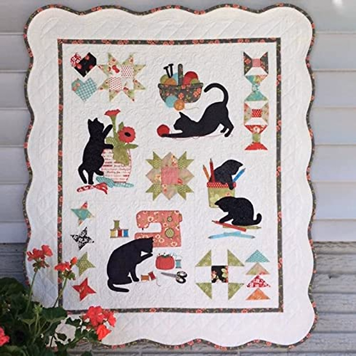 Cute Cat Pattern Sewing Template for Creating Chic Quilt Designs Clear Cat Shape Acrylic Quilting Templates Ruler Reusable DIY Quilting Supplies Sewing Accessories (B Middle)