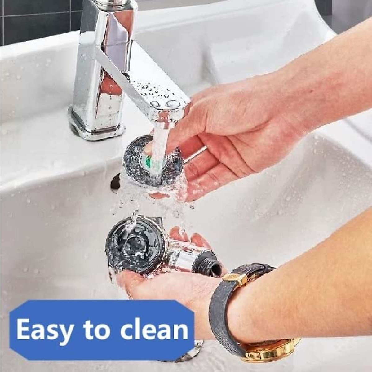 Sink Faucet Sprayer Attachment,Sprayer Head for Shampoo Bowl, Pedicure Spa, Salon,Side Control Button Sink Replacement Part for Hair Washing Dog Baby Shampoo Bath, Stainless Steel