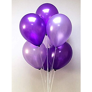 100pcs Dark Purple and Light Purple Balloons - Latex 10" Mixed Purple Shades Balloons - Helium Purple Pearl Balloons for Wedding Birthday Party Festival Graduation Decorations