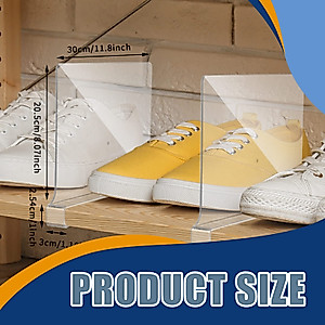 Clear Acrylic Shelf Dividers for Closet Organization Transparent Closet Shelf Divider Organizer Multi Functional Wood Closet Separator for Storage in Bedroom, Kitchen, Office (16 Pieces)