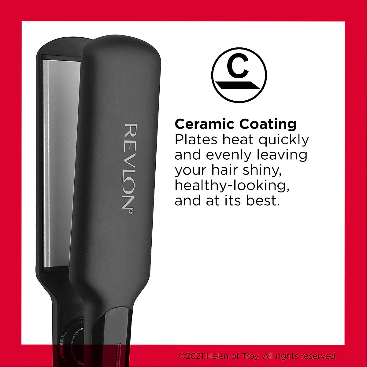 REVLON Smooth and Straight Ceramic Flat Iron | Fast Results, Smooth Styles (2 in)