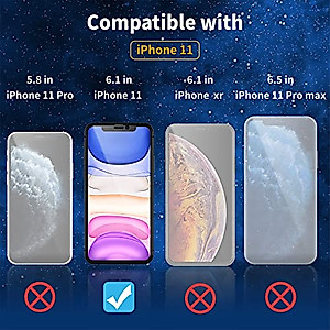 QUESPLE [Full Coverage] 2 Pack Privacy Screen Protector for iPhone 11 6.1 Inch + 2 Pack Camera Lens Protector, Anti-Spy Tempered Glass Film, with Easy Installation Kit, Anti Peeping