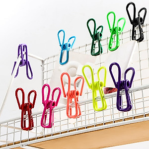 30 Pcs Chip Clips, Multi-Colored PVC Coated High Elastic Strength Clips for Food Package, Clothes Pins and Bag Clip,2 Inch