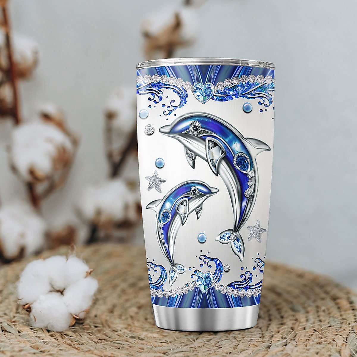 9SUNFLOWER Whale Coffee Tumbler Jewelry Style Cute Birthday Gifts For Girls Women Friends Animal Lovers Large Travel Mug With Lid Insulated Cups Inspirational Quotes Steel Mugs