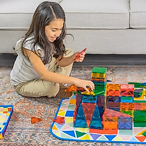 MAGNA-TILES Storage Bin Bundle 84-Piece Magnetic Construction Set, The ORIGINAL Magnetic Building Brand