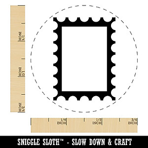 Postage Stamp Border Self-Inking Rubber Stamp for Stamping Ink Stamper Crafting Planners - 3/4 Inch Small - Fuchsia Ink