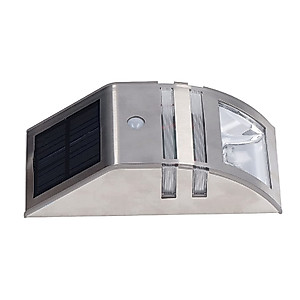 Orenic Exquisite Solar Wall Lamp with PIR Motion Sensor, High Sensitivity White Light, Stainless Steel Shell - Perfect for Corridor and Villa Illumination