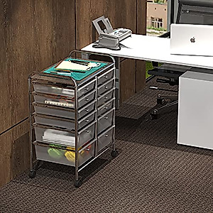 SimpleHouseware Utility Cart with 12 Drawers Rolling Storage Art Craft Organizer on Wheels
