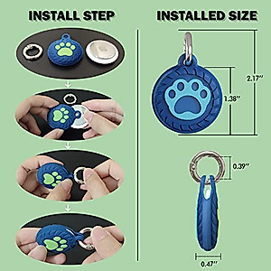 OwXiX Apple AirTag Cases Airtag Keychain Holder for Dog/Cat,Anti-Scratch Skin Cover&Water Resistant Silicone Protective Case for AirTag GPS Tracking with Keychain(2 Pack)