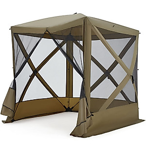 JOMEED 6’ X 6’ Pop Up Canopy Tent, Outdoor Camping Gazebo Screen Tent 4-Sided Gazelle Tent with Mosquito Netting, Portable Carry Bag for Lawn and Backyard (6ft x 6ft)