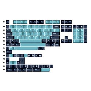 rouroumaoyi Night Color Profile Keycaps Mx Switch Mechanical Gaming Keyboard DIY Modify Blue 153 Keys ABS Key Caps