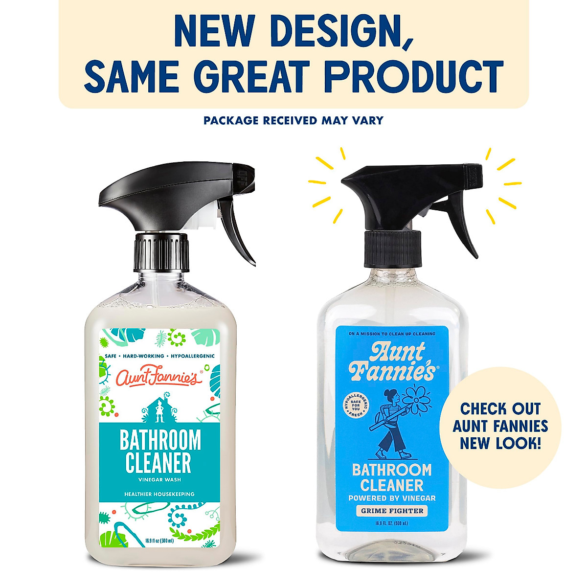 Aunt Fannie's All Purpose Bathroom Cleaner Vinegar Spray for Shower, Tub, Toilet, Tile, Sink and Fixtures, 16.9 Ounces (Single)