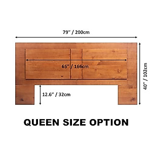 memomad Bali Slim Set: Storage Platform Bed with Drawers + Flat Panel Headboard (Queen Size, Caramel Brown Wood)