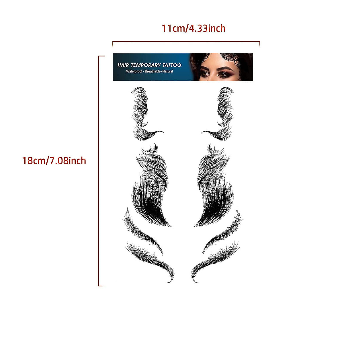 20 Sheets Baby Hair Tattoo Stickers 20 Styles Tattoo Edges for Hair Fake Hairline Stickers Temporary Waterproof Lasting Curly Hair DIY Salon Hairstyling Template Makeup Tool (7x 4.3inch)