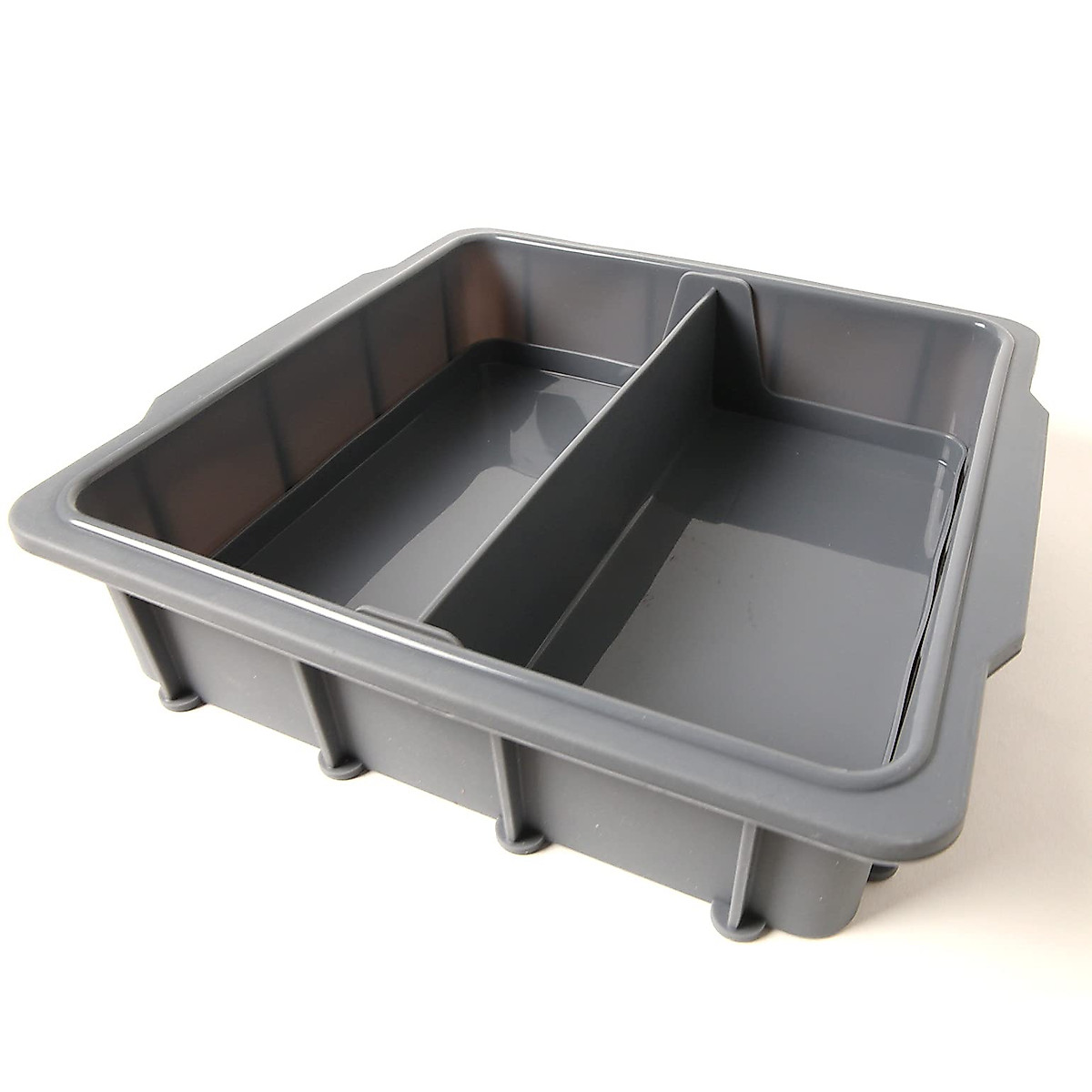 NuWave Silicone Baking Kit with 8x8-inch Baking Pan, Removable Divider Insert & Reusable Cupcake Liners,Gray/Red