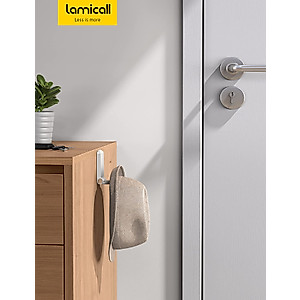 Lamicall Headphone Stand, Sticky Headset Hanger - Adhesive Headphone Holder Hook Mount, Headset Stand Holder Clip Under Desk, Earphone Clamp for Airpods Max, HyperX, Sennheiser, White