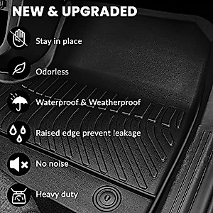 Auxko All Weather Floor Mats Fits for Honda HR-V 2023 TPE Rubber Liners All Season Guard Odorless Anti-Slip Mats for 1st & 2nd Row