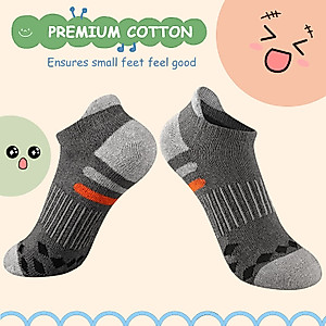 Comfoex 10 Pairs Boys Socks Ankle Athletic Socks For Big Little Kids Cotton Half Cushioned Socks