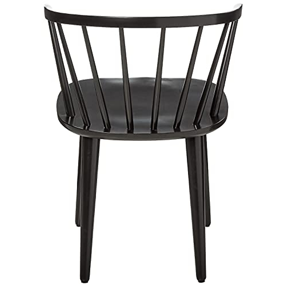 Target Marketing Systems Set of 2 Florence Dining Chairs with Low Windsor Spindle Back, Set of 2, Black