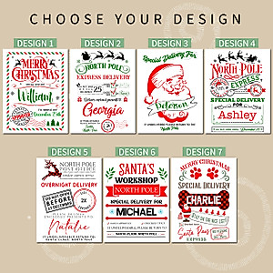 Custom Christmas Santa Sack, Personalized Xmas Sacks, Customized Drawstring Gift Bag for Presents, North Pole Gifts Pouch (Small)