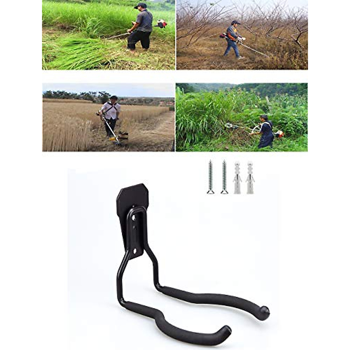 2Pcs Garden Power Tool Hanger String Trimmer Hangers, Weed Eater Wall Mount, String Trimmer Hanger Garage, Weedeater Hanger Garage, Perfect for Garage Tool Organizers and Storage, No Trimmer