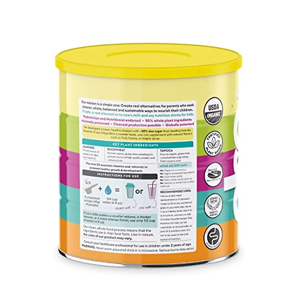 ELSE NUTRITION Plant-Based Kids Protein Shake Powder for Ages 2-12. Dairy-Free Kids Complete Nutrition Drink Mix with Essential Amino Acids, 25 Vitamins & Minerals, Vanilla, 1- Pack