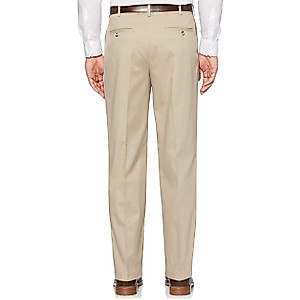 Savane Men's Stretch Ultimate Performance Pleated Chino Pants with Expandable Waistband (Waist Size 30 - 60 Big & Tall) , Ultimate Mid Khaki, 34W x 29L