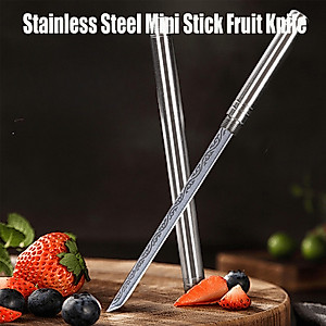 PUENBKO Multipurpose Outdoor Portable Fruit Knife with Sheath, Mini Stick Knife, Cuchillo Multiusos para Fruta Exteriores Con Funda, Stainless Steel Mini Stick Fruit Knife (1pcs)