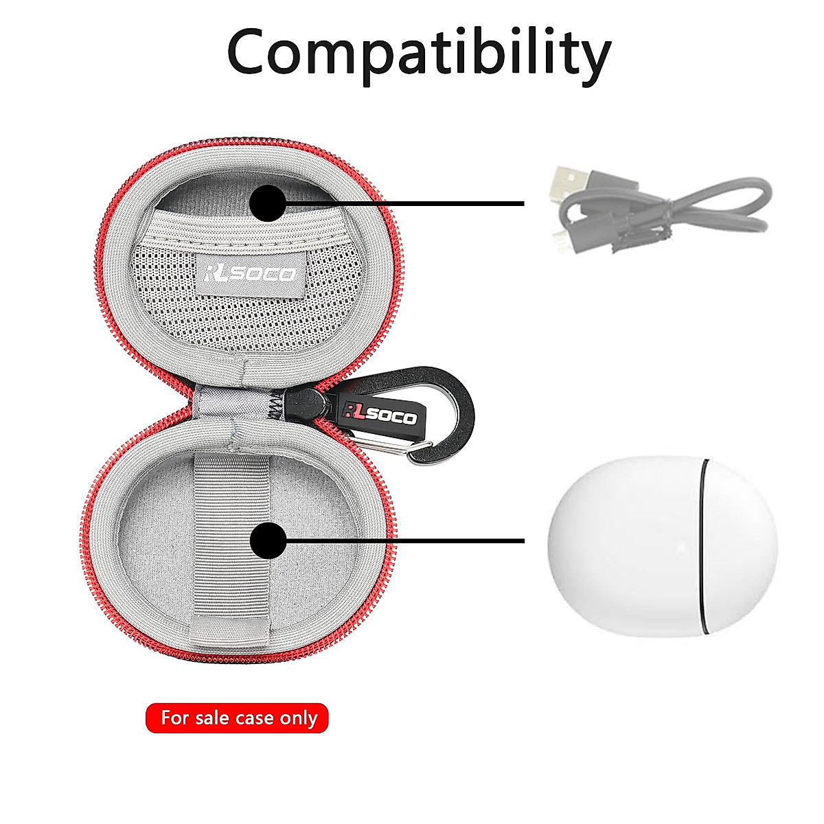 RLSOCO Carrying Case for Google Pixel Buds Pro 2/Pixel Buds A-Series/Pixel Buds Pro Wireless Earbuds (Black)