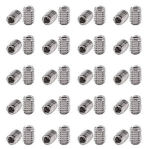 Hilitchi 100Pcs SAE Stainless Hex Allen Head Socket Set Screws Grub Screw Bolts Assortment Kit Internal Hex Drive Cup-Point Screws #8-32 x 1/4