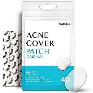 Avarelle Pimple Patches (40 Count) Hydrocolloid Acne Cover Patches | Zit Patches for Blemishes, Zits and Breakouts with Tea Tree, Calendula and Cica Oil for Face | Vegan, Cruelty Free Certified, Carbonfree Certified (40 PATCHES)