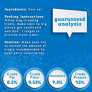 Jack&Pup Thick White Cow Ears for Dogs Single Ingredient Dog Treat, Flavorful Healthy Dog Treats Natural Dog Treats for Medium Dogs with Chondroitin Joint Health for Dogs Cow Ear Dog Chews (15 Pack)